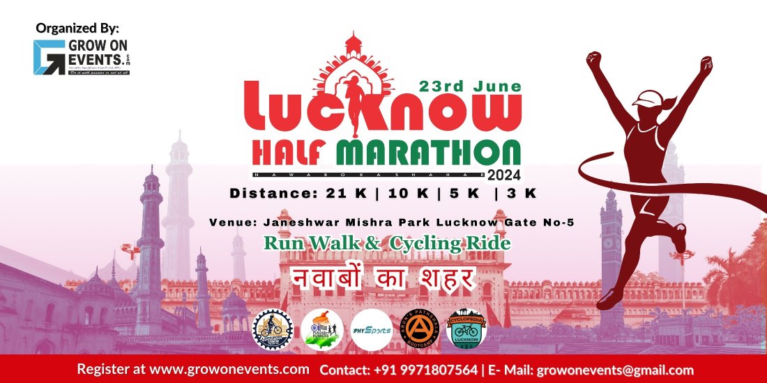 Lucknow Half Marathon-2024 Tickets | Janeshwar Mishra park, Lucknow, UP ...